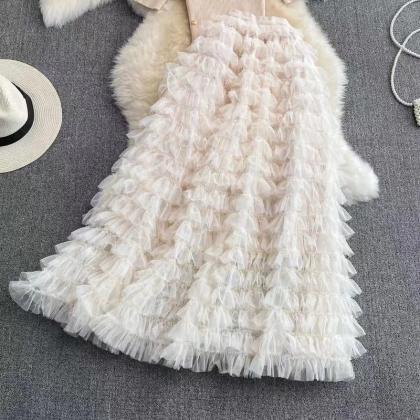 Orange Top And Multi-layered Ruffle Skirt Set on Luulla