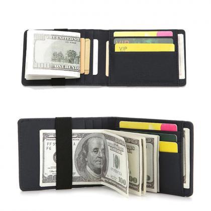 Slim Bifold Leather Wallet With Card Slots on Luulla