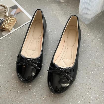 Two-tone Ballet Flats With Bow Accent on Luulla