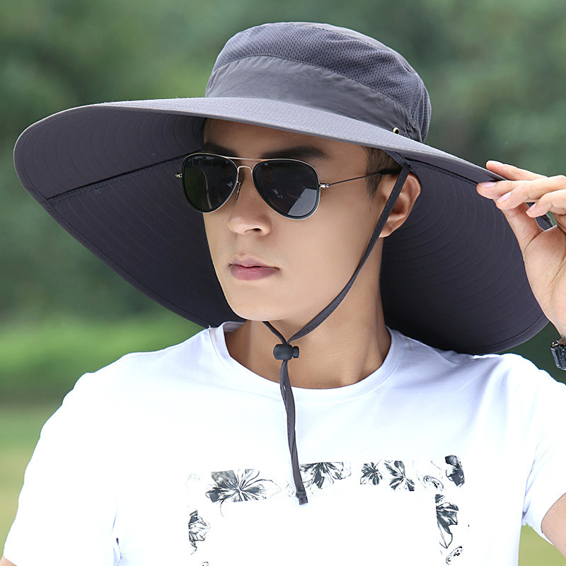 Male Sunshade Hat, Outdoor Fisherman Hat With Large Brim, Sun Hat, Male ...