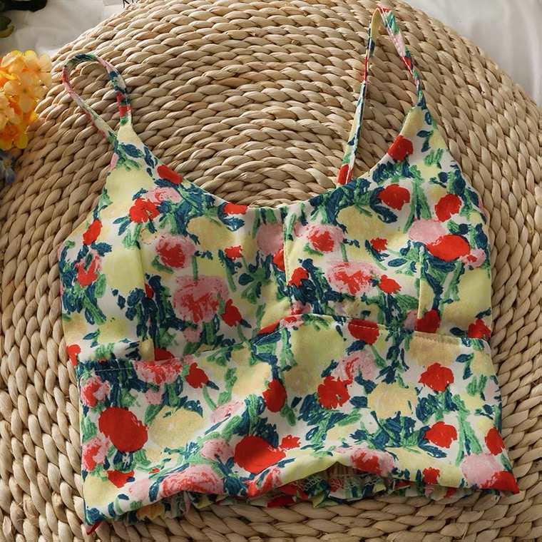 Vintage, Printed, Spaghetti Strap Top, Mellow, Beautiful Back,floral ...