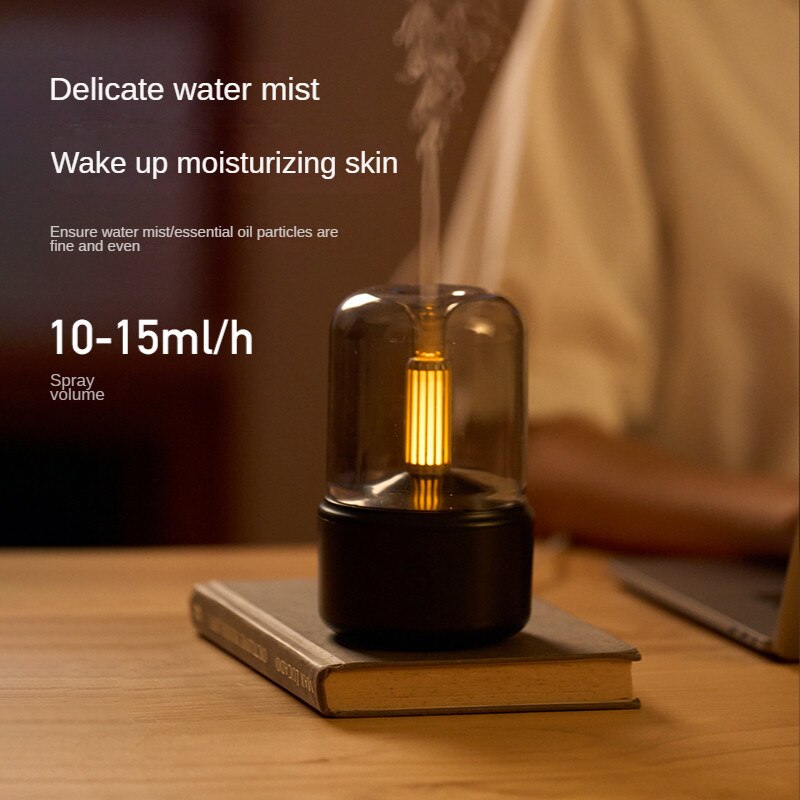 Candlelight Air Humidifier Aroma Diffuser Portable Cool Mist Maker ...