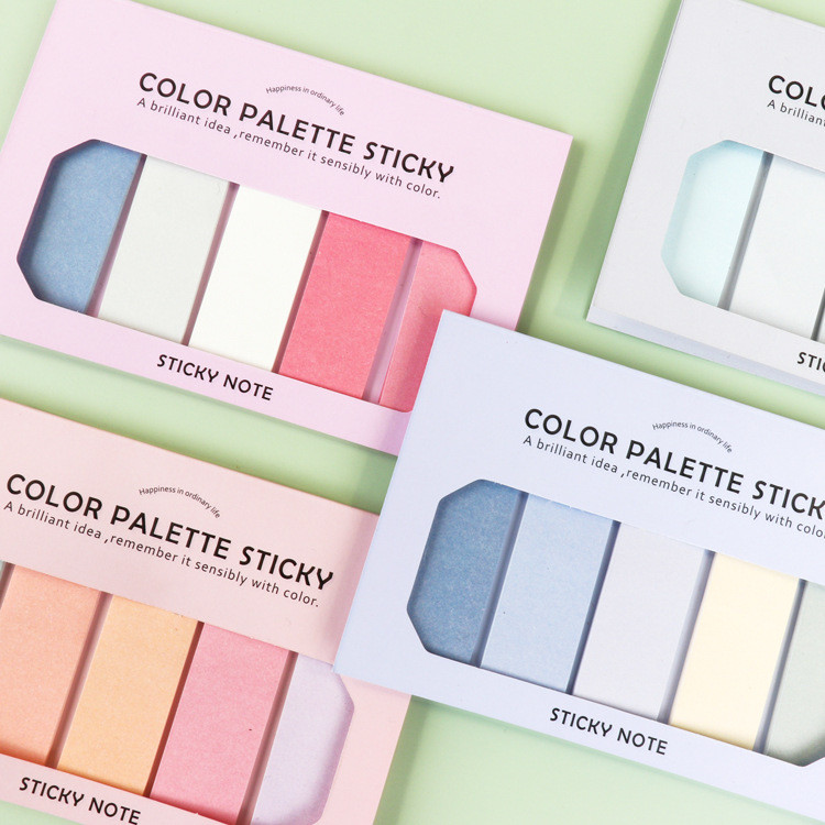 100 Pages/set Color Palette Sticky Notes Cute Planner Sticker Memo ...