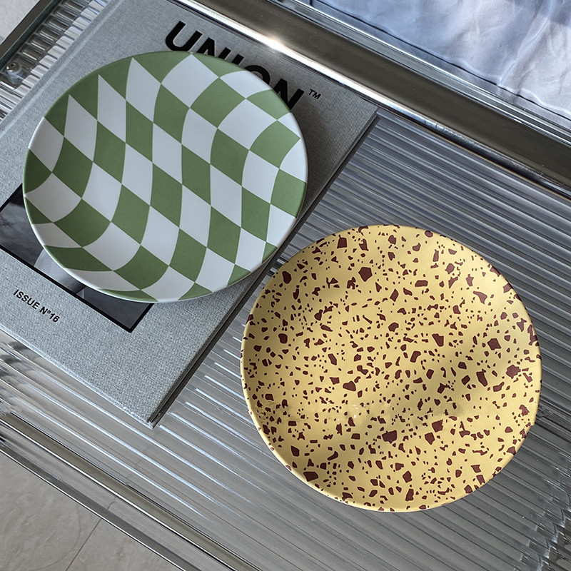 Round Plate Coffee Snack Sushi Dessert Cake Plate Bread Restaurant ...