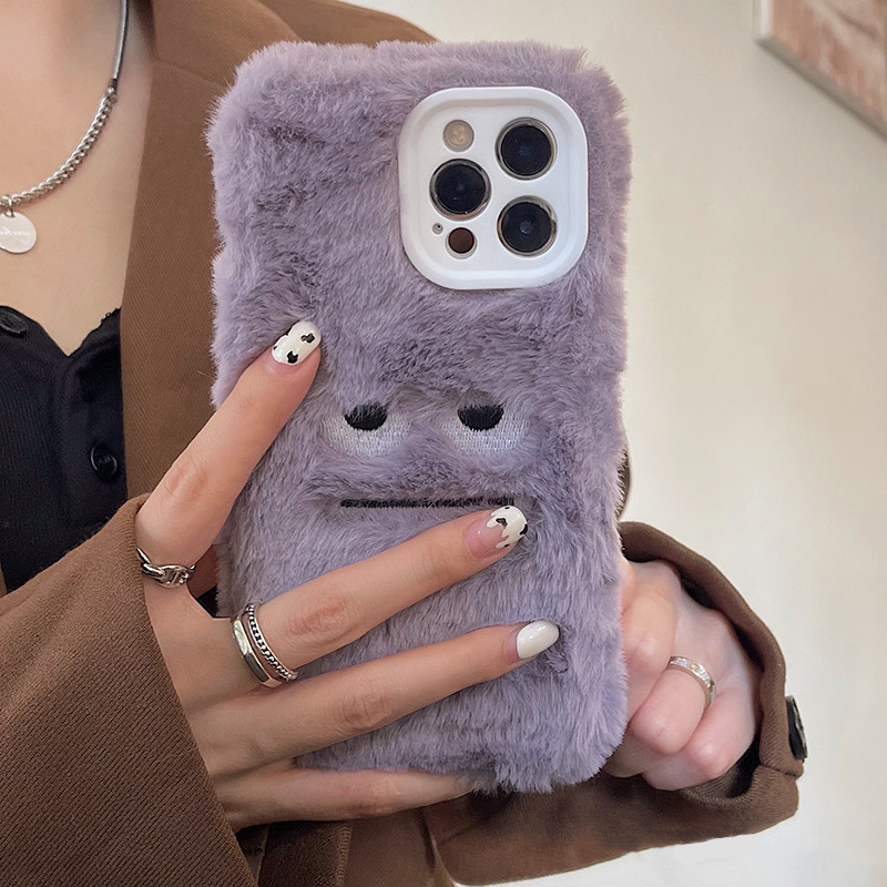 Cute Funny Fur Fluffy Phone Case For Iphone 14 13 12 11 Pro Max Mini X ...