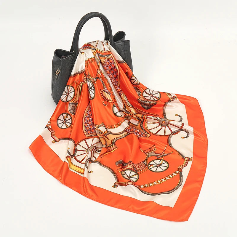 Luxury Silk Scarf With Elegant Chain Design on Luulla