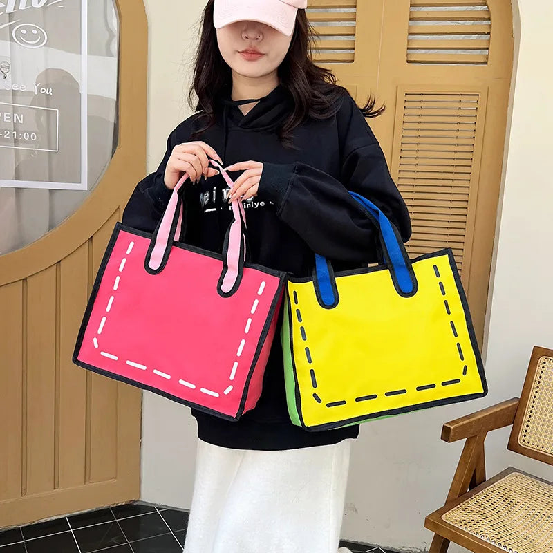 Colorful Cartoon-inspired Tote Bags For Everyday Use on Luulla
