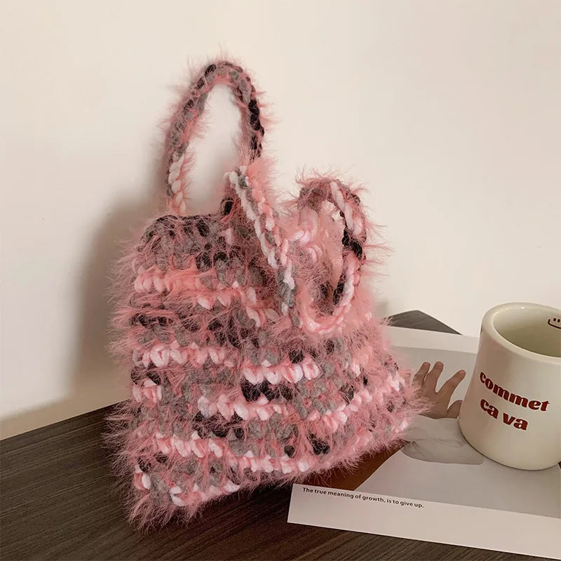 Handmade Colorful Chunky Knit Tote Bag Collection on Luulla