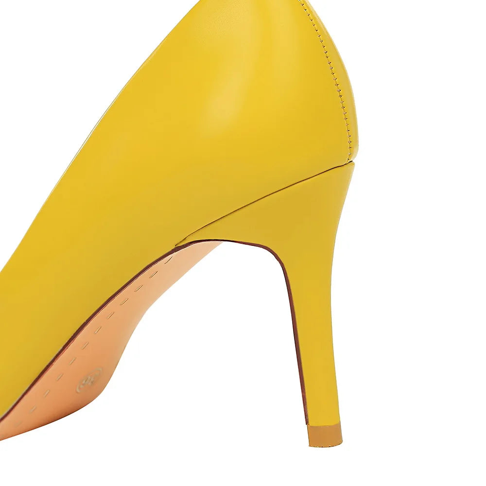 Elegant Yellow High Heel Pointed Toe Pumps on Luulla