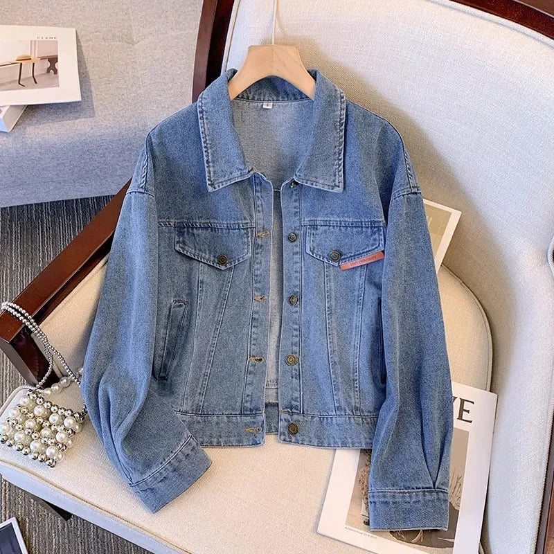 Classic Denim Jacket With Button Closures Pockets on Luulla