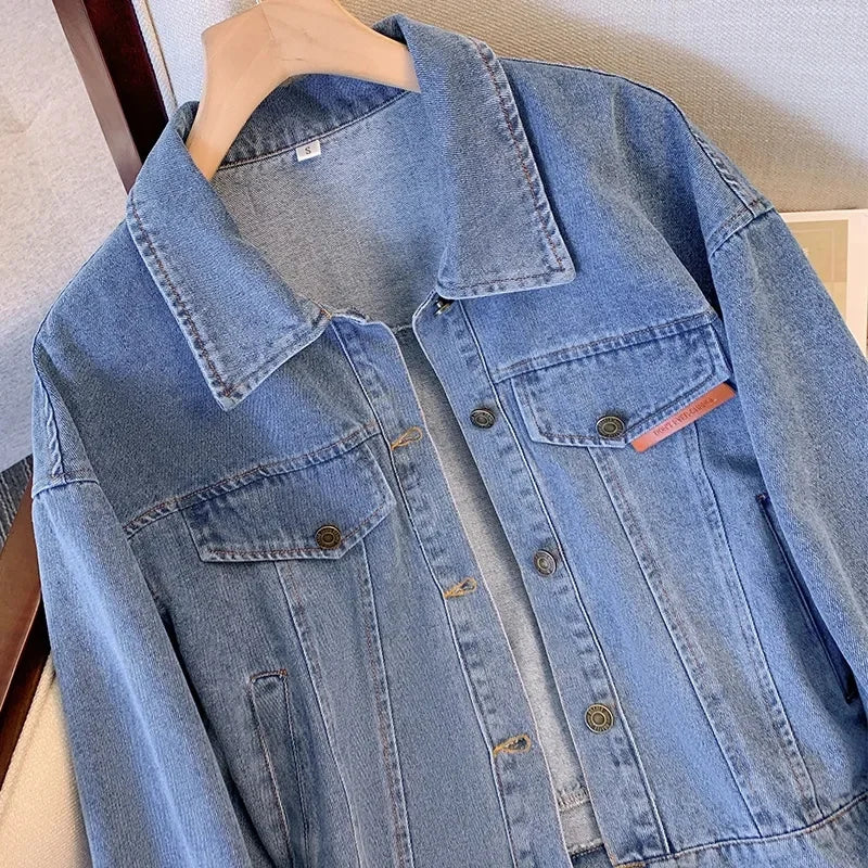 Classic Denim Jacket With Button Closures Pockets on Luulla