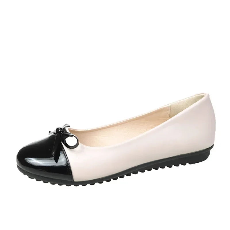 Two-tone Ballet Flats With Bow Accent on Luulla