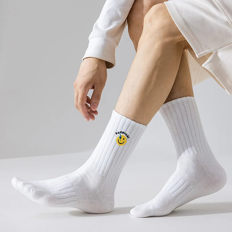 Colorful Embroidered White Cotton Socks Variety Pack on Luulla
