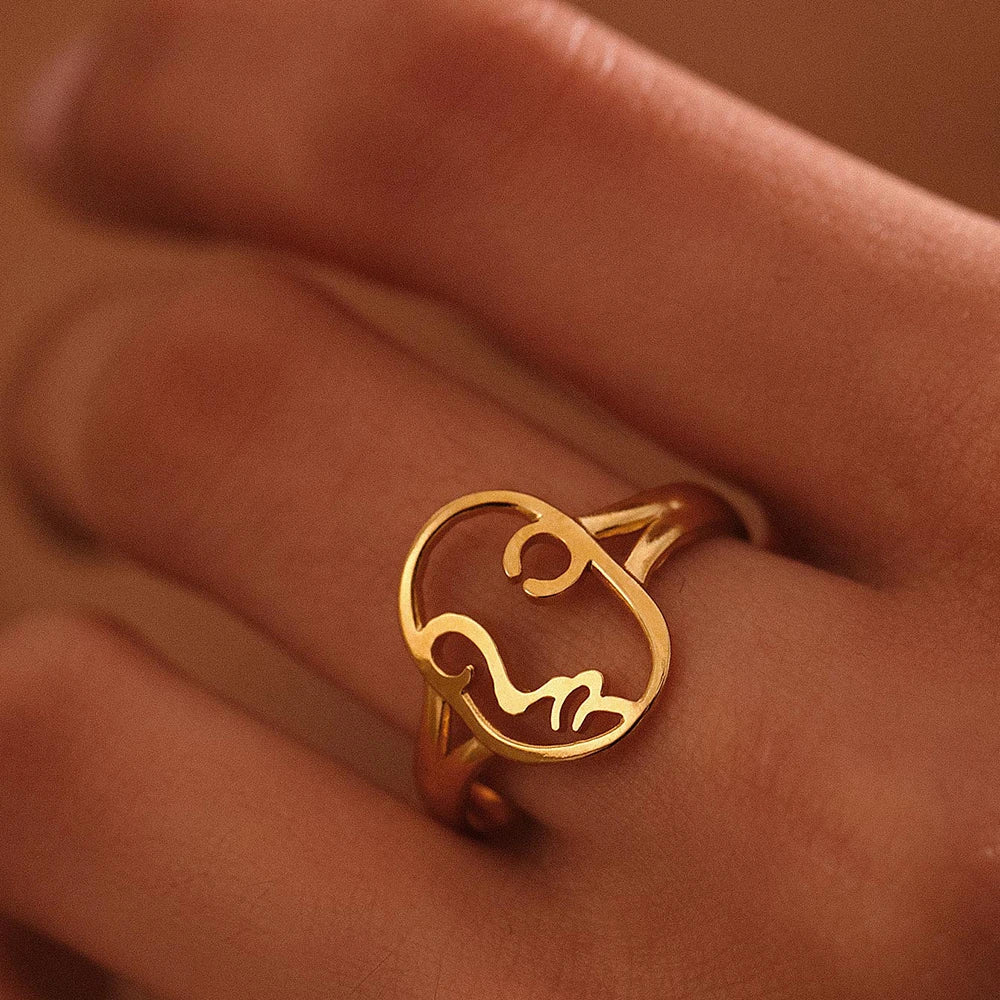 abstract face ring