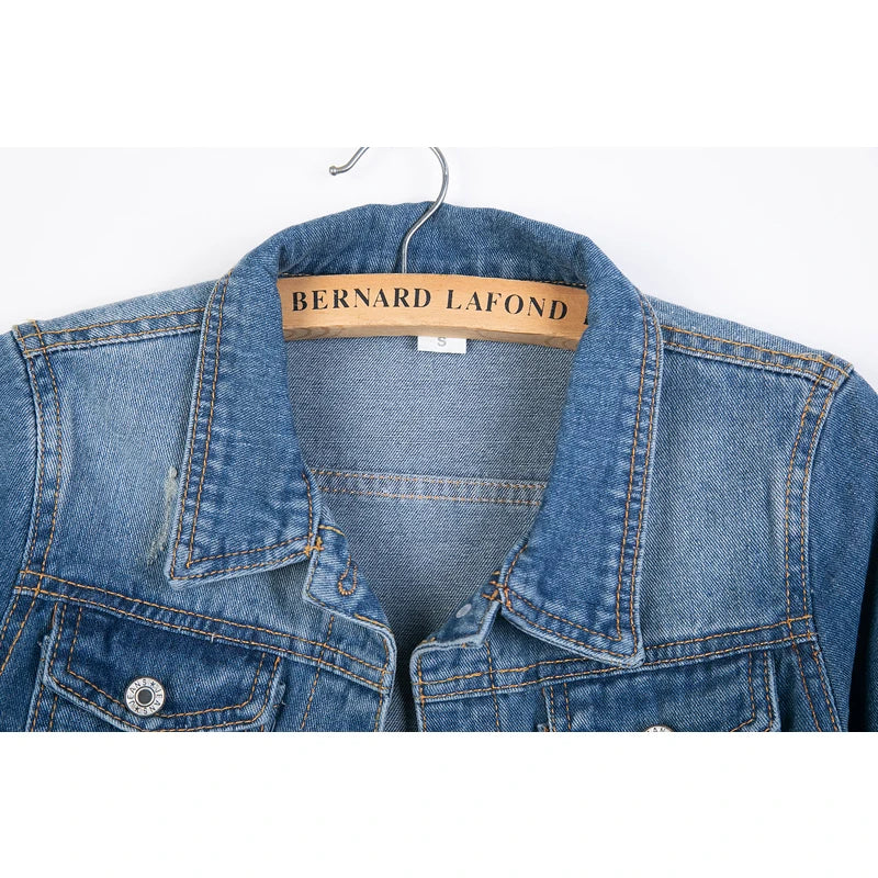 Girls Classic Denim Jacket With Button Front on Luulla