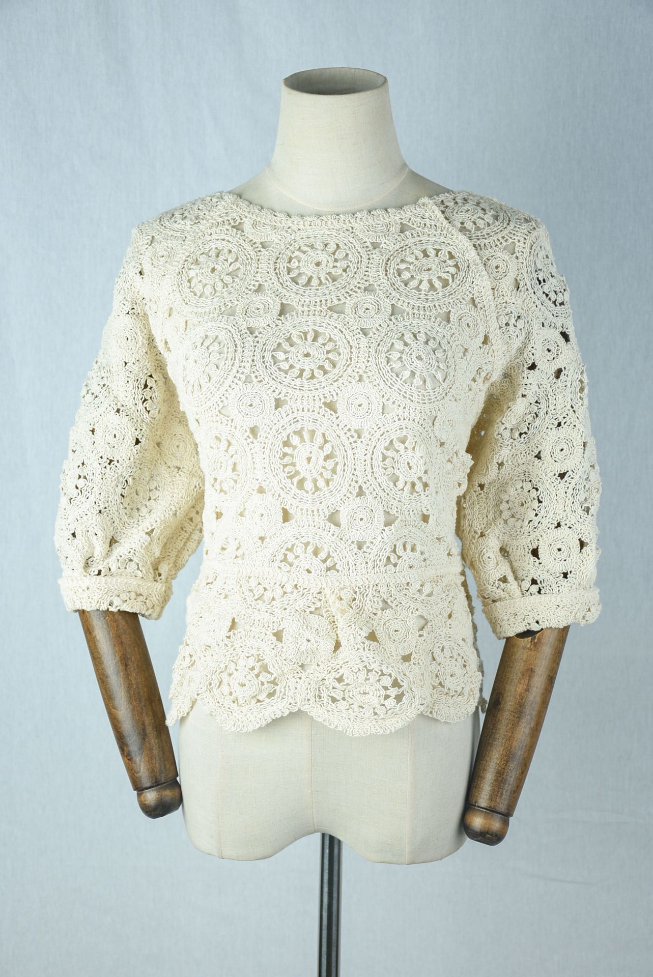 Hollow Knit, Crochet, Knitted Short Sleeves, Loose And Slim Top on Luulla