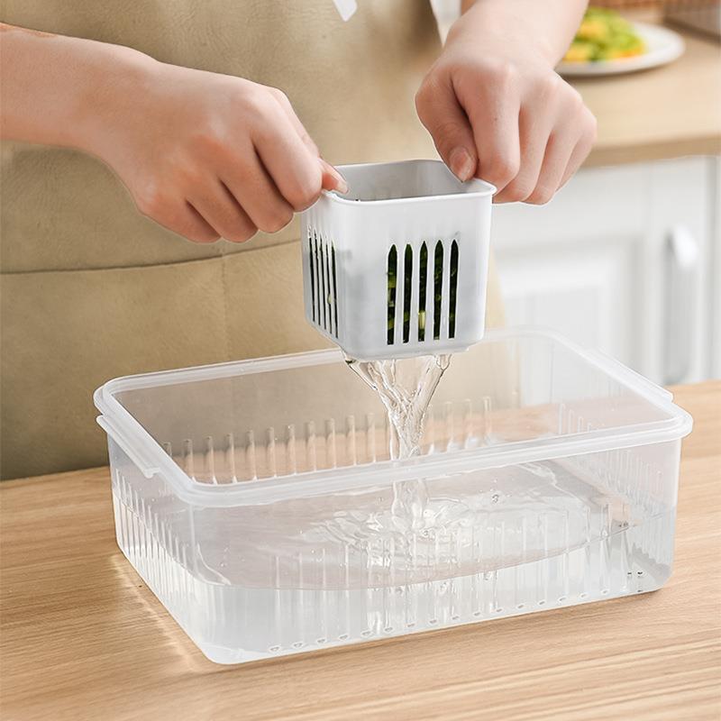 Refrigerator Storage Box 4/6 Grid Food Vegetable Fruit Storage Box ...