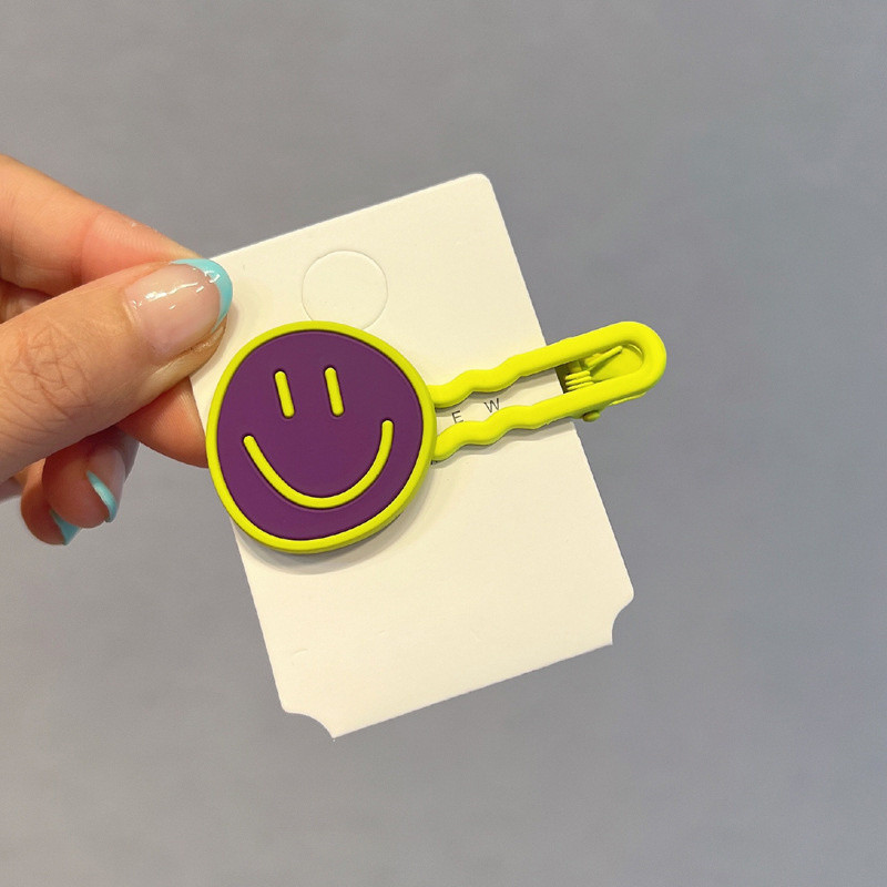Fluorescent Alloy Smiling Face Hair Clip For Girl on Luulla