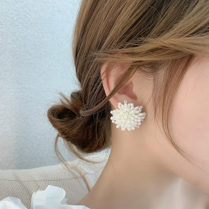 Fashion Fireworks Pearl Stud Earrings Female Design Korean Elegant ...