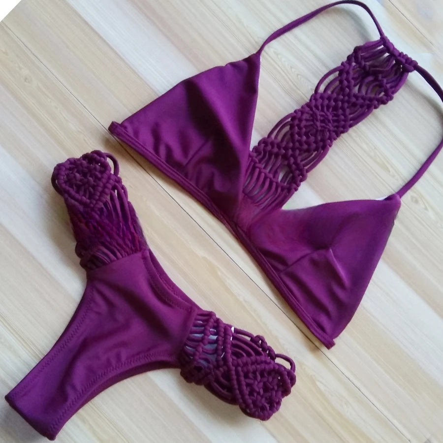 Womens Boho Macrame Detailed Bikini Set Swimwear on Luulla