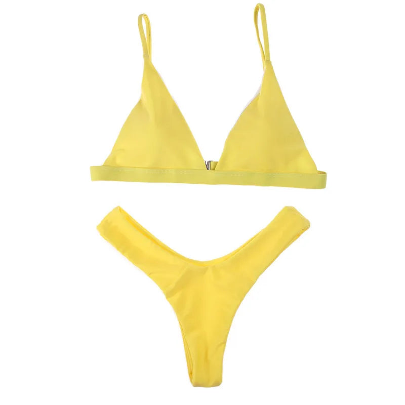 Womens Red Triangle Top Bikini Swimwear Set on Luulla