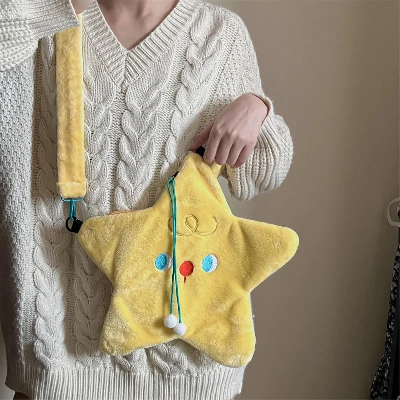 Adorable Yellow Star Plush Crossbody Bag For Kids on Luulla