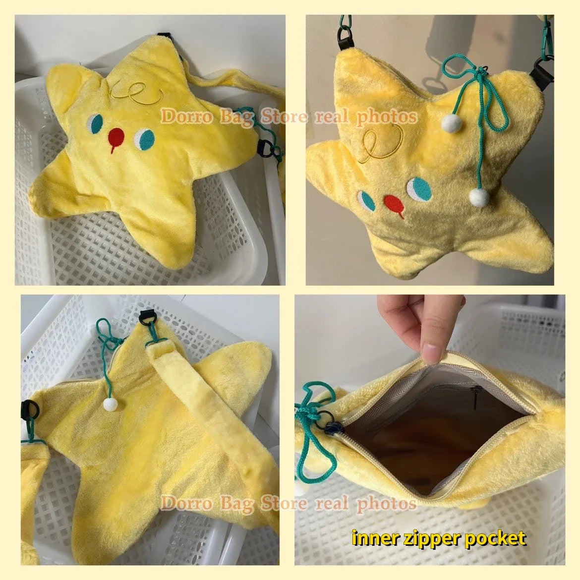 Adorable Yellow Star Plush Crossbody Bag For Kids on Luulla