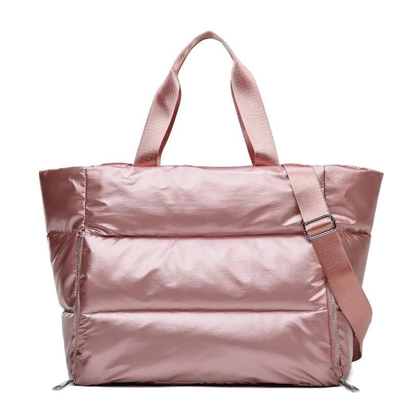Shiny Pink Large Tote Bag With Strap on Luulla
