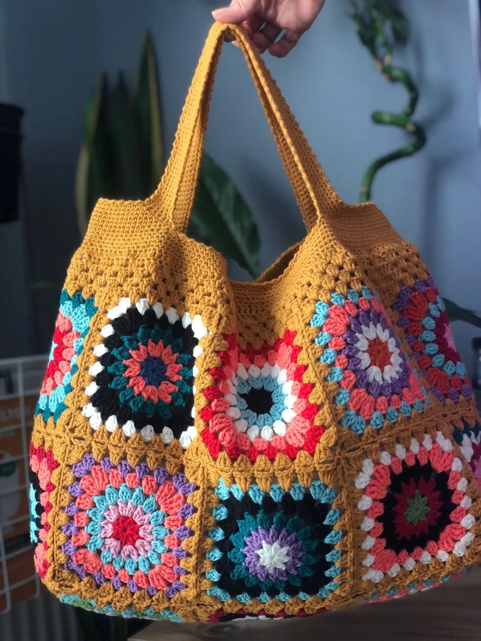 Handmade Colorful Crochet Tote Bag For Women on Luulla