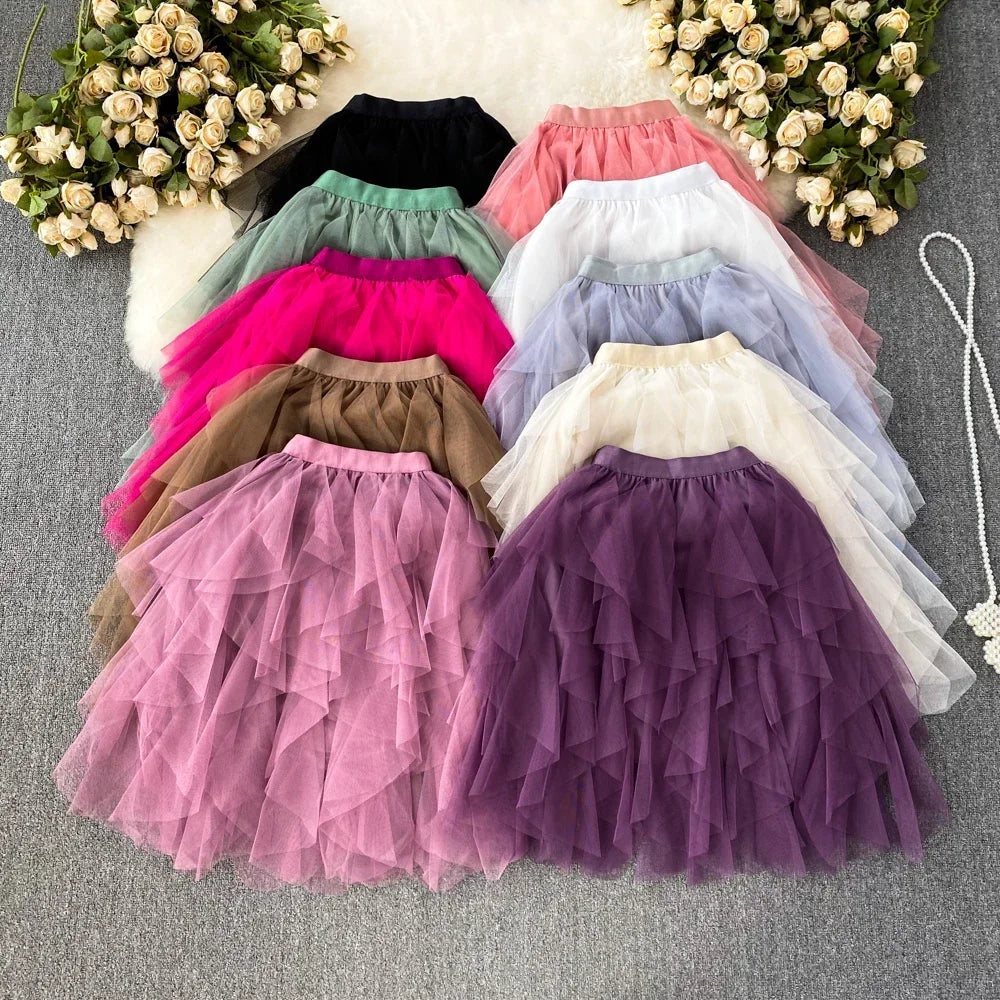Colorful Layered Tulle Tutu Skirts For Girls on Luulla