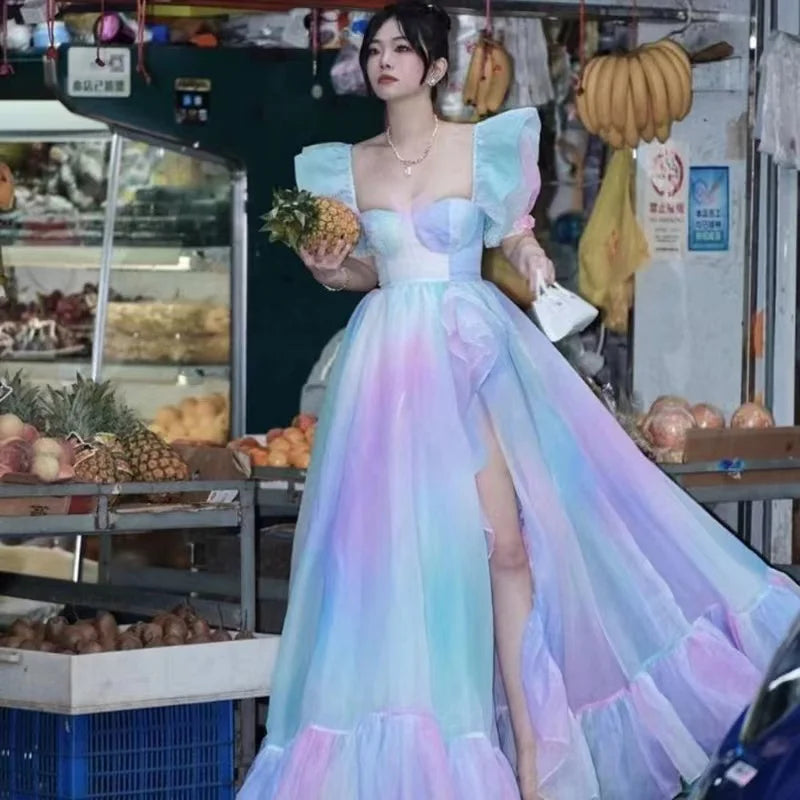 Pastel Gradient Fairy Princess Evening Gown Dress on Luulla