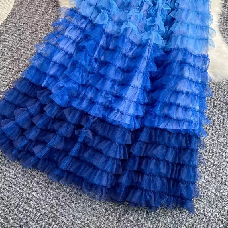 Orange Top And Multi-layered Ruffle Skirt Set on Luulla
