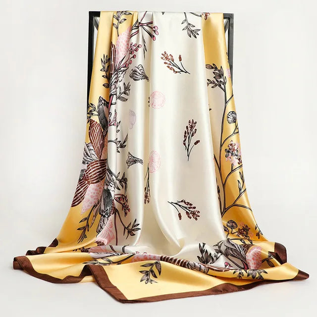 Luxury Silk Scarf With Elegant Chain Design on Luulla
