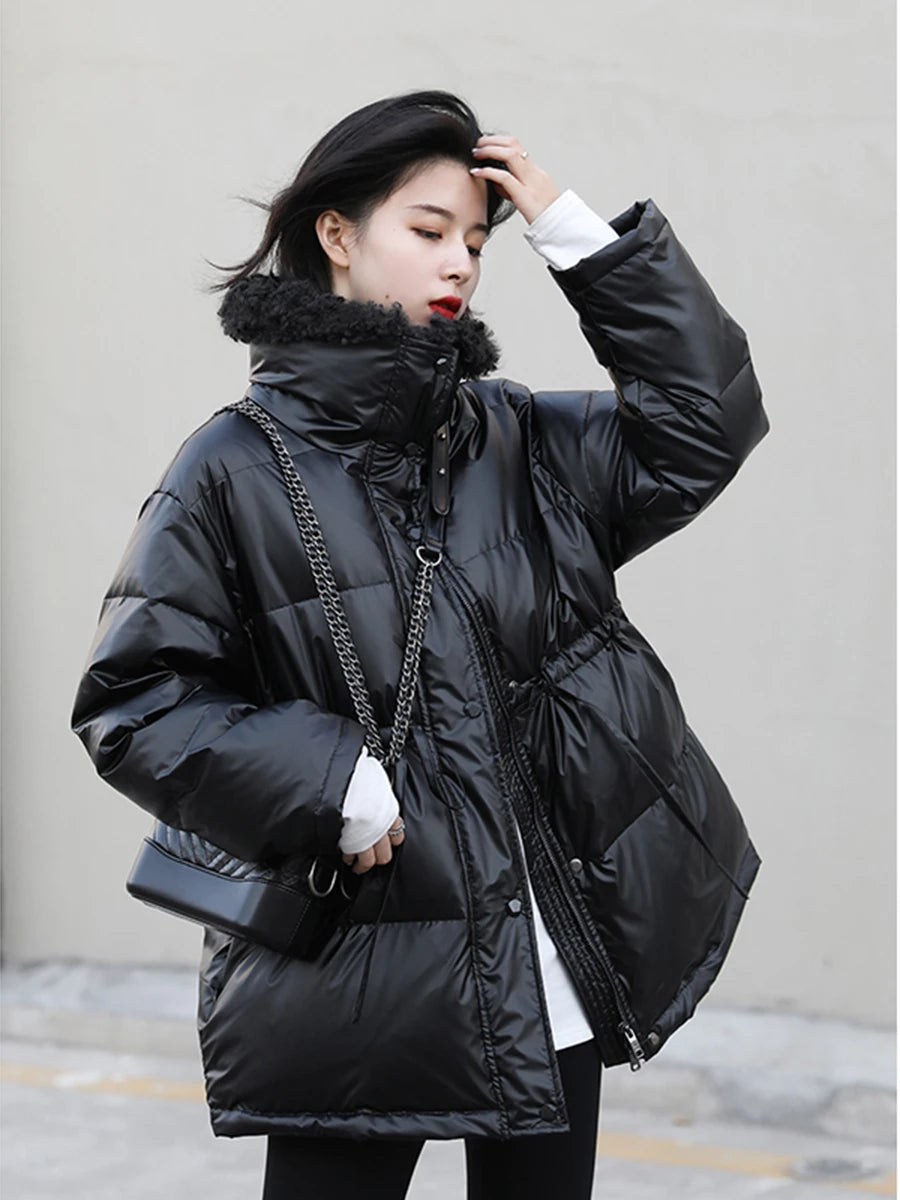 Womens Winter Oversized Puffer Jacket With Hood on Luulla