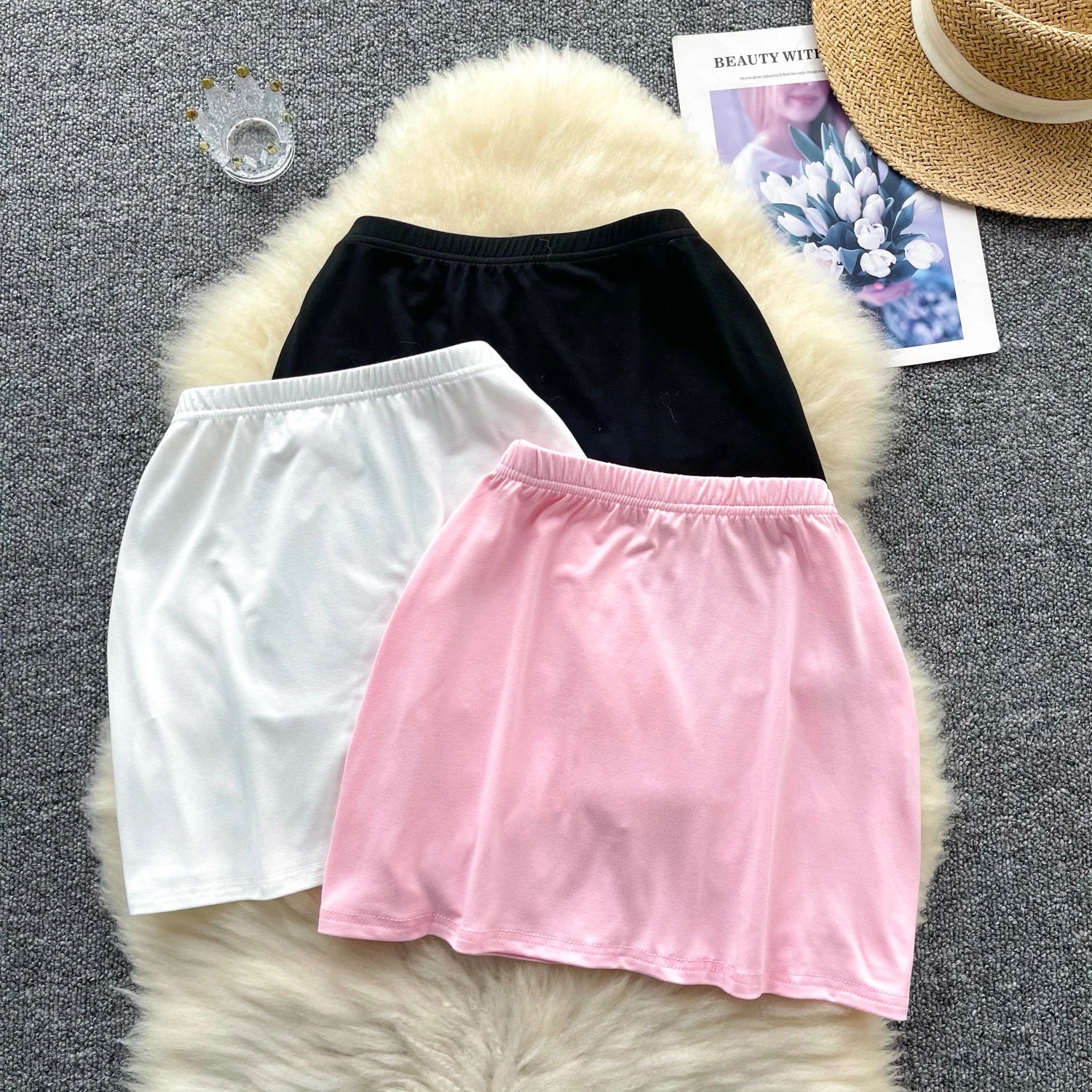 Womens Colorful Elastic Waist Mini Skirts Set on Luulla