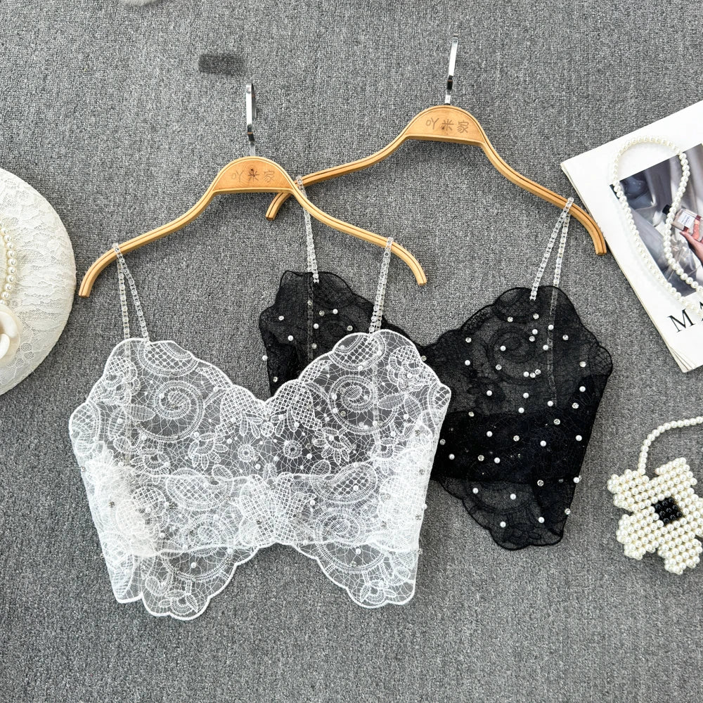 Elegant Lace Bralette Set With Adjustable Straps on Luulla