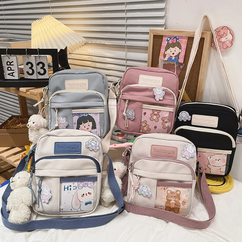 Cute Canvas Crossbody Bags With Cartoon Designs on Luulla