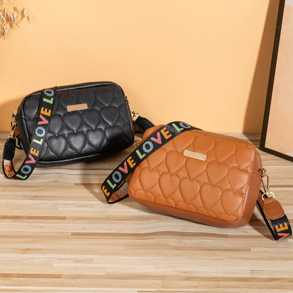 Quilted Crossbody Bags With Love Strap Collection on Luulla