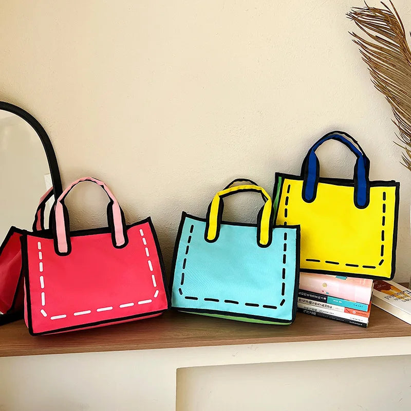 Colorful Cartoon-inspired Tote Bags For Everyday Use on Luulla