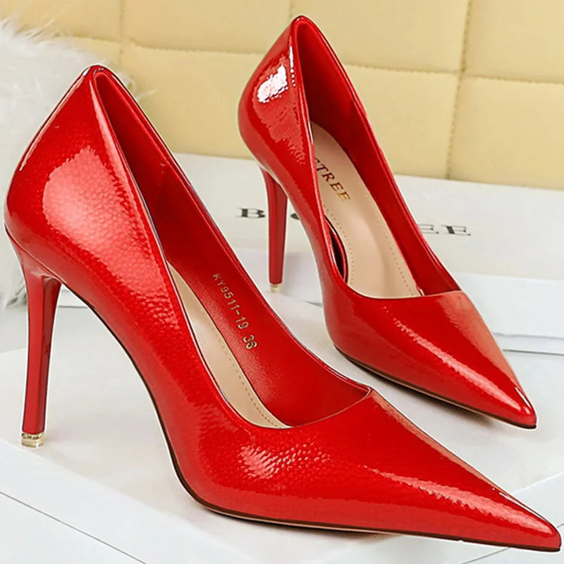 Elegant Red High-heel Pointed Toe Pumps on Luulla
