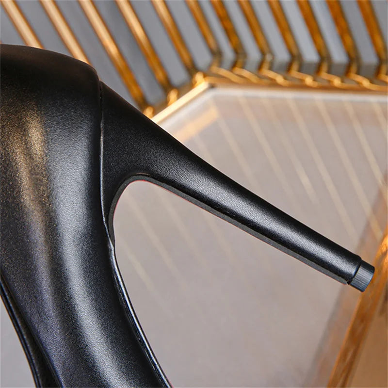 Elegant Black Platform High Heel Ankle Strap on Luulla