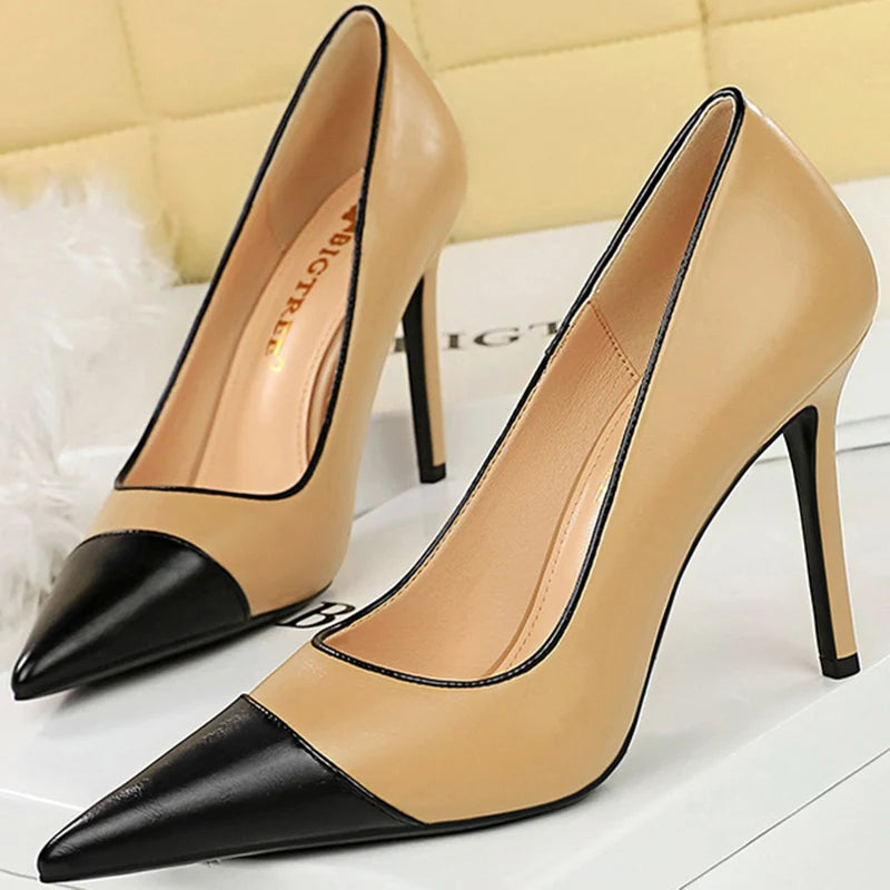 Elegant Two-tone Stiletto High Heels For Women on Luulla