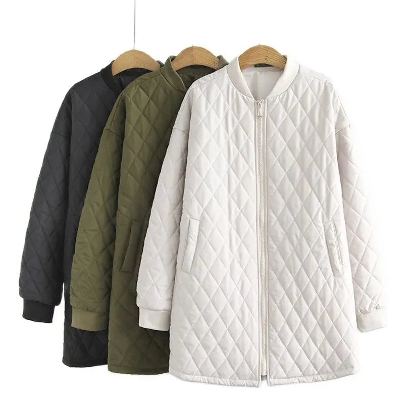 Quilted Longline Jackets With Zipper Front on Luulla