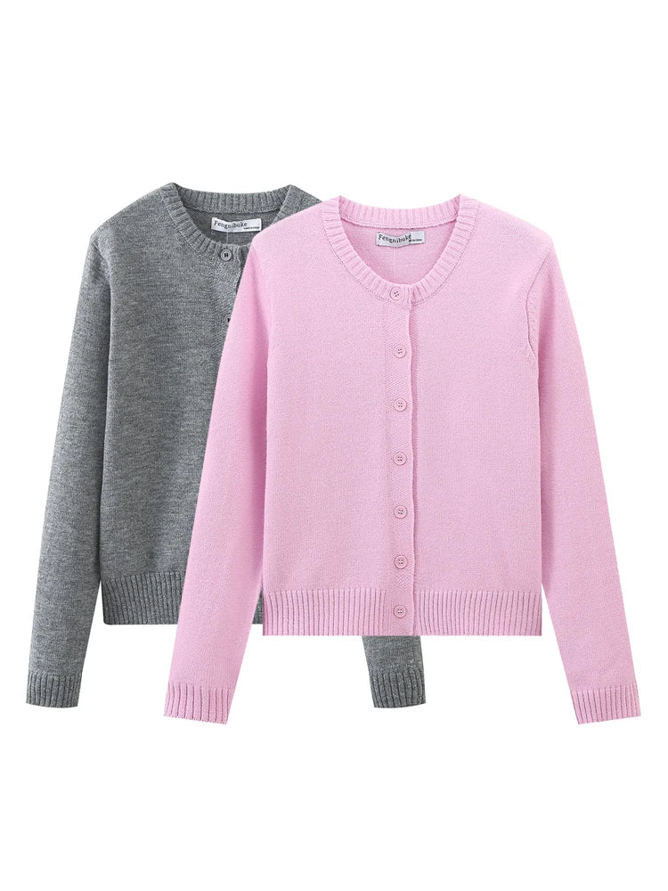 Cozy Cotton Button-up Cardigan Set For Women on Luulla