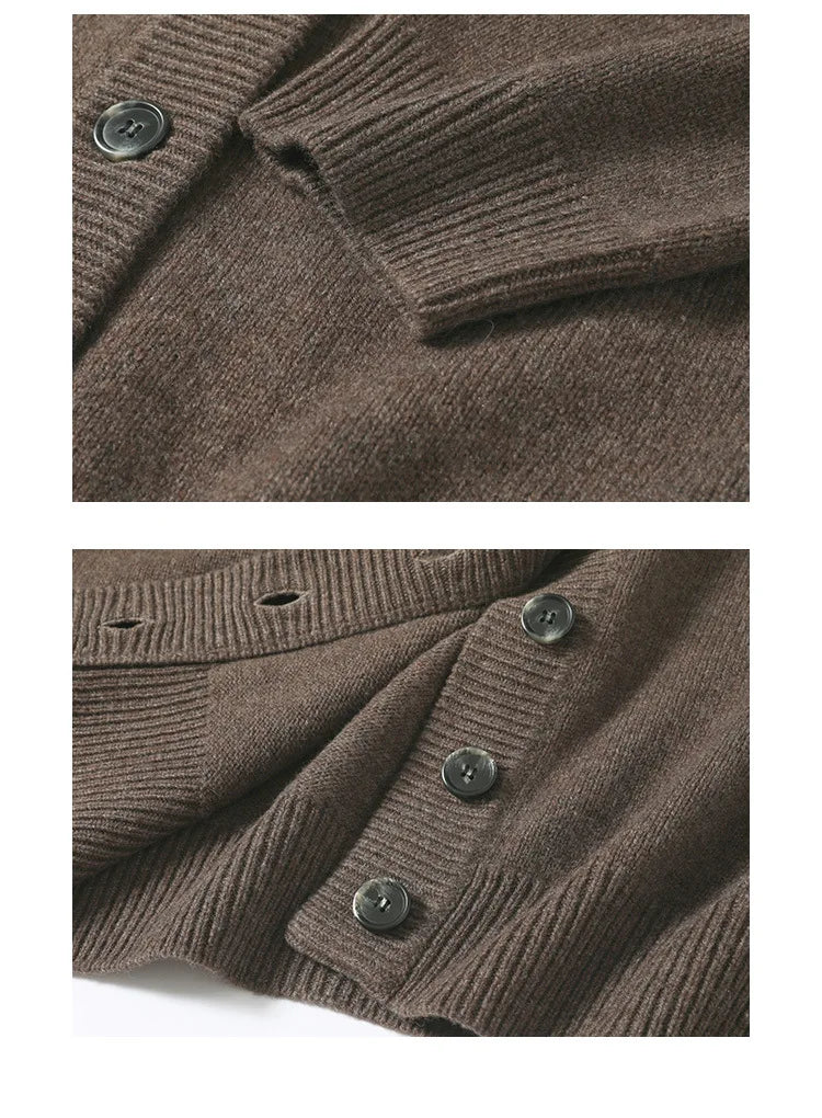 Cozy V-neck Knit Cardigan With Button on Luulla