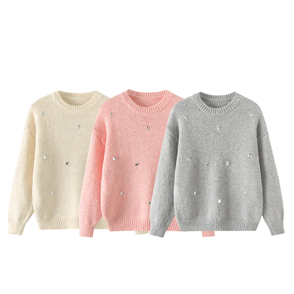 Cozy Beaded Sweater Trio In Soft Colors on Luulla