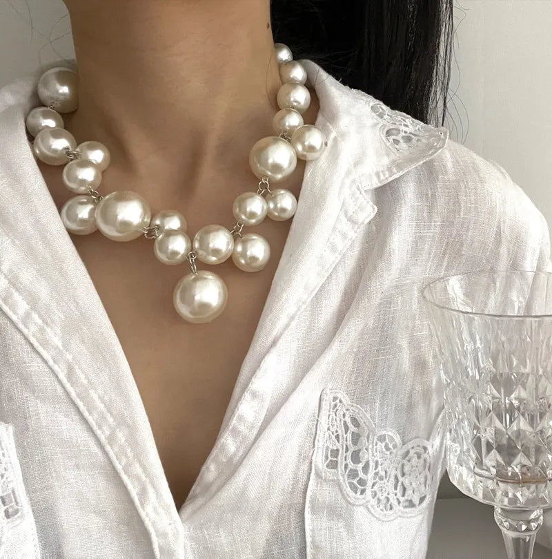Bold Statement Chunky Pearl Necklace For Women on Luulla