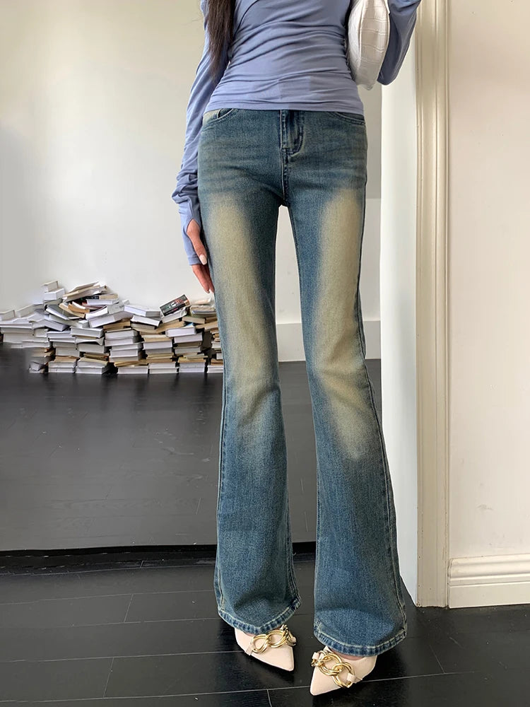 High-waisted Vintage Flare Denim Jeans For Women on Luulla