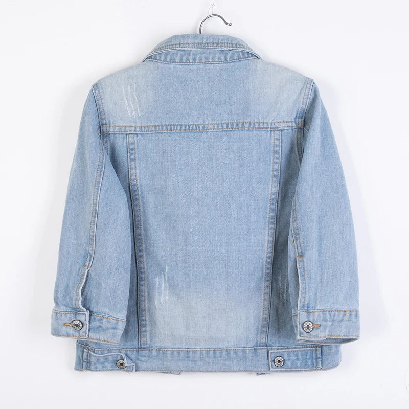 Girls Classic Denim Jacket With Button Front on Luulla
