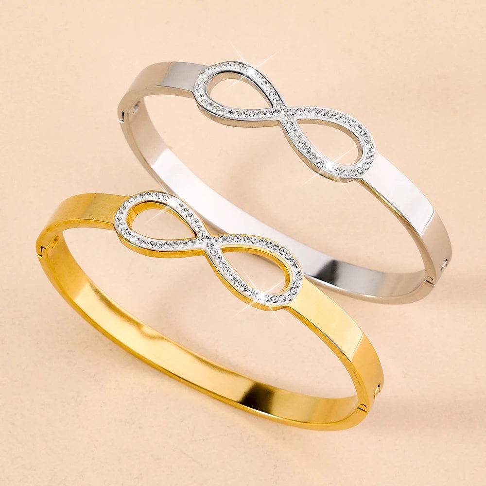 Infinity Symbol Gold And Silver Crystal Bracelets on Luulla